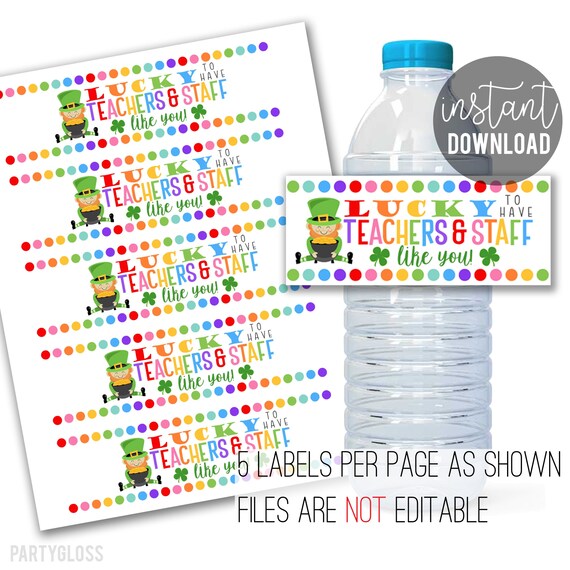 Teacher Appreciation Water Bottle Labels Staff Appreciation - Etsy UK