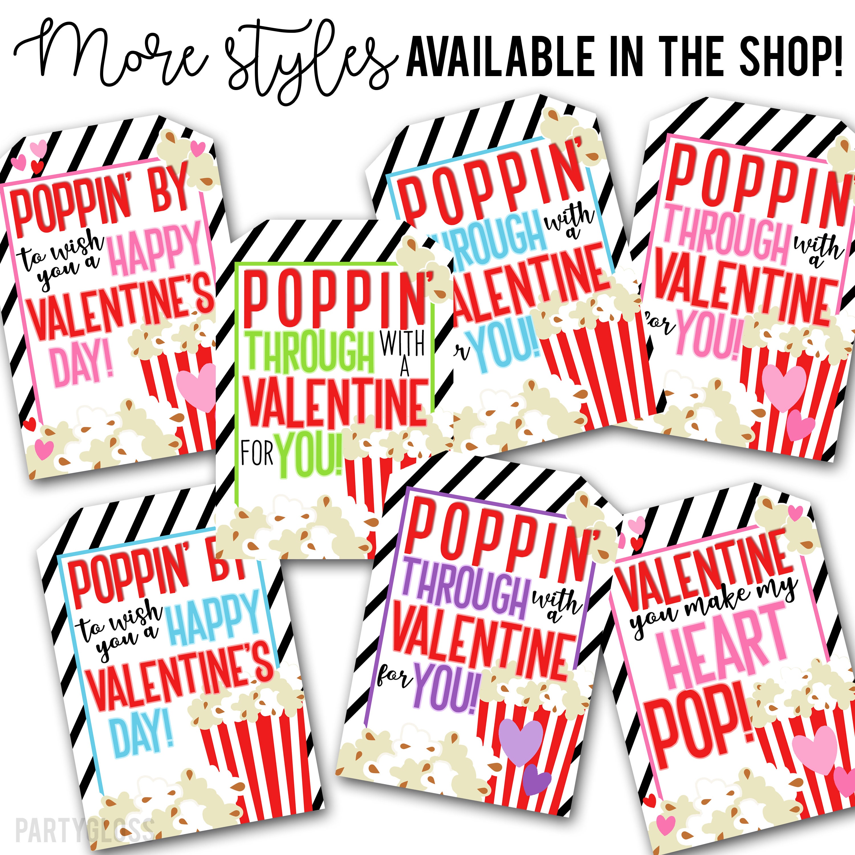 Popcorn Valentine's Day Printable Tags Poppin' Through Valentine Class ...
