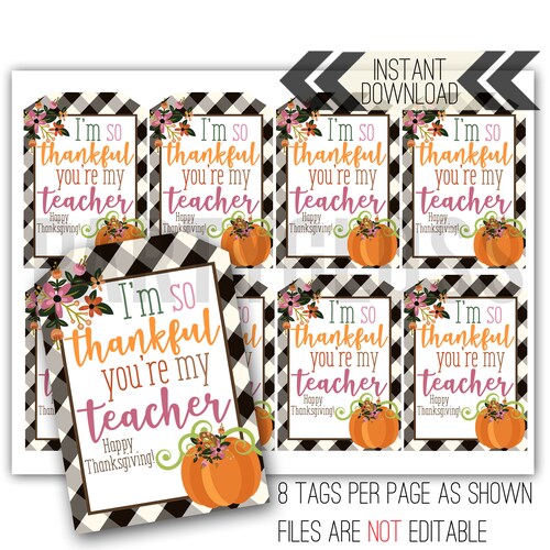 Thanksgiving Staff Appreciation Printable Tag Fall Staff - Etsy