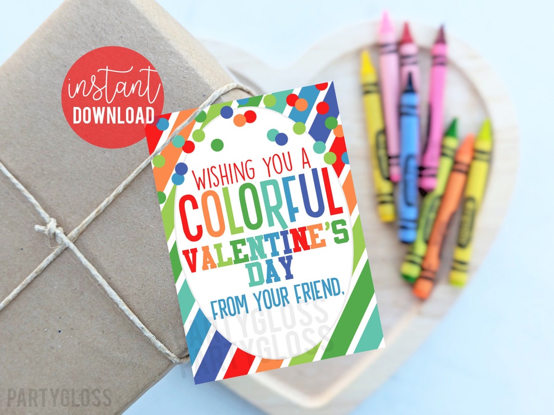 Colorful Valentine's Day Printable Tags, Wishing Your A Colorful ...