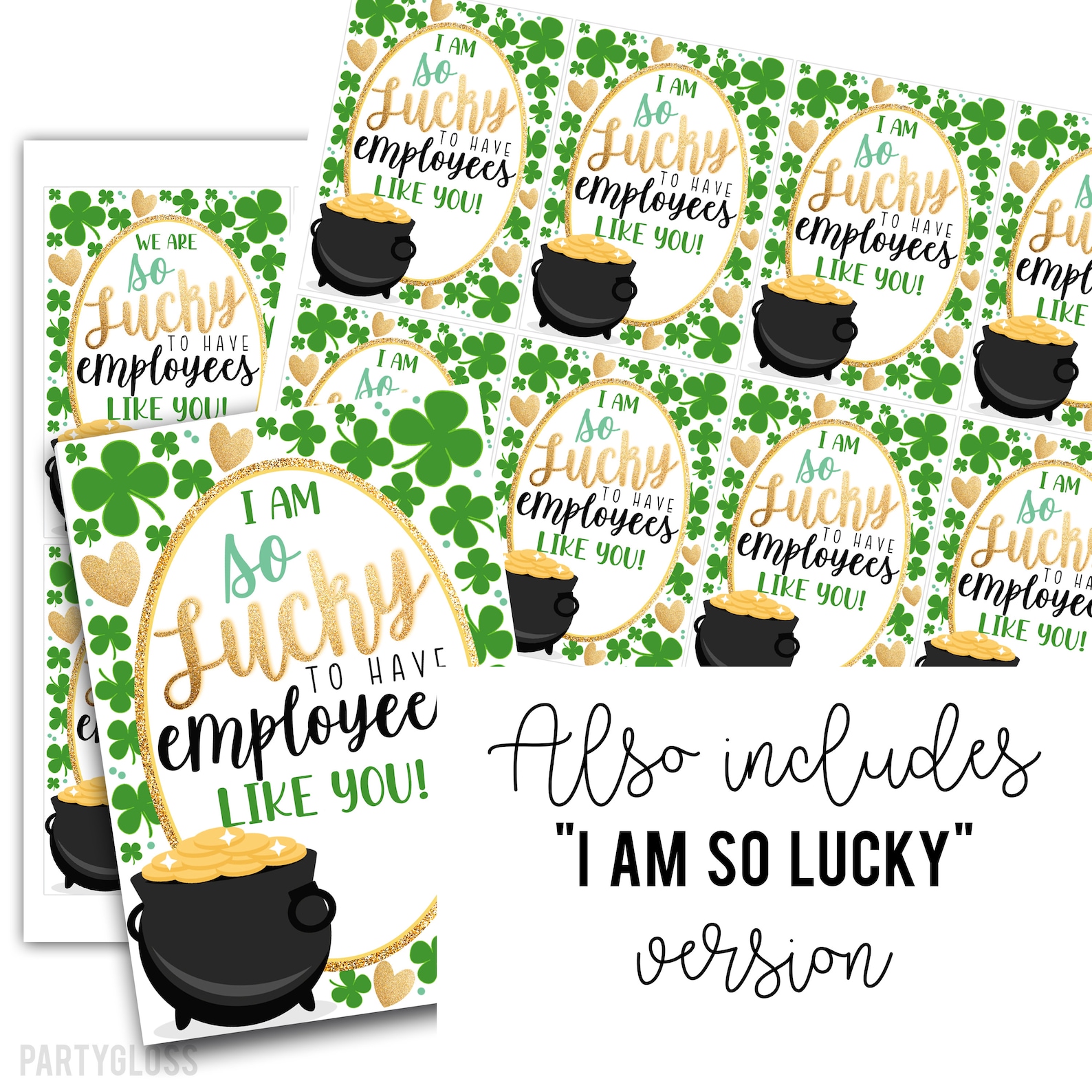 St. Patrick's Day Printable Employee Appreciation Tags - Etsy