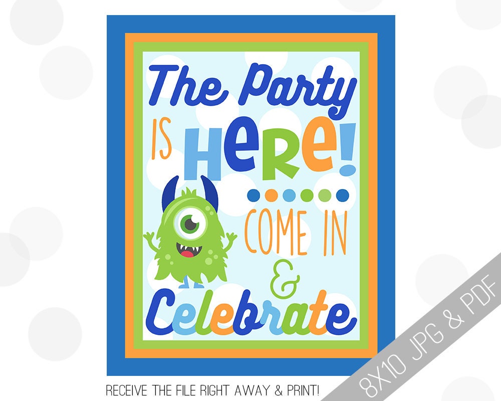 Monster Party Printables | Monster Welcome Sign | Door Sign | Little ...