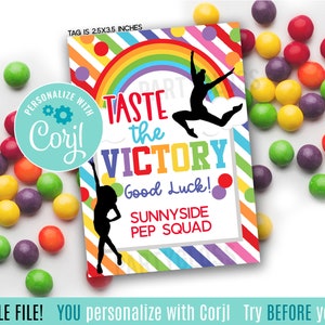Editable Dance Taste the Victory Printable Gift Tags Good Luck Dancing ...