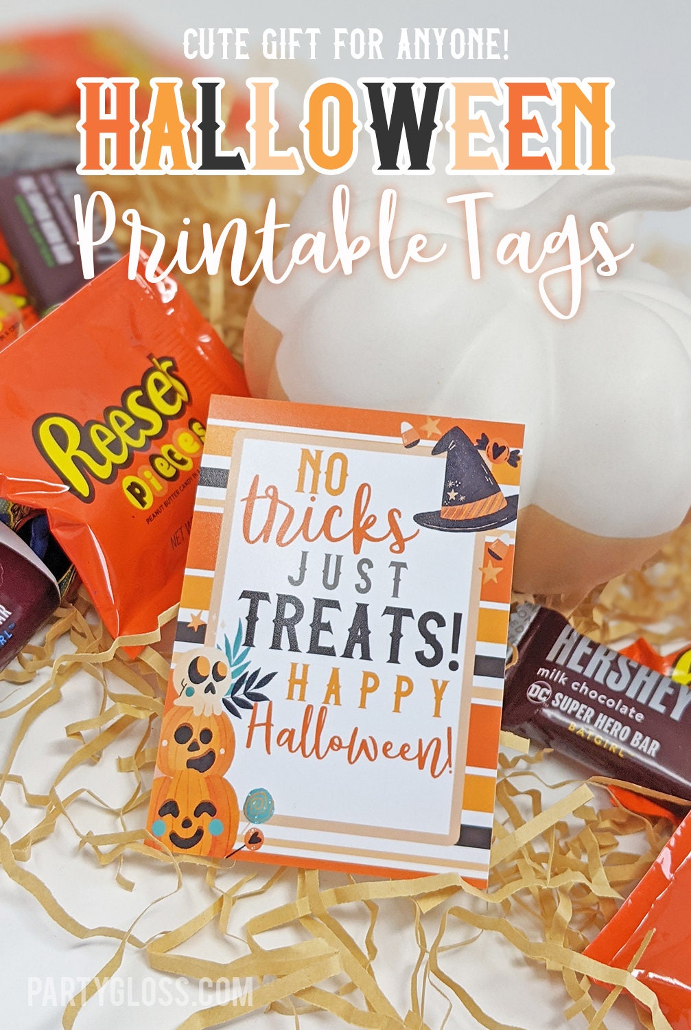 Halloween Printable Gift Tags Trick or Treat Tag Student Cute Halloween ...