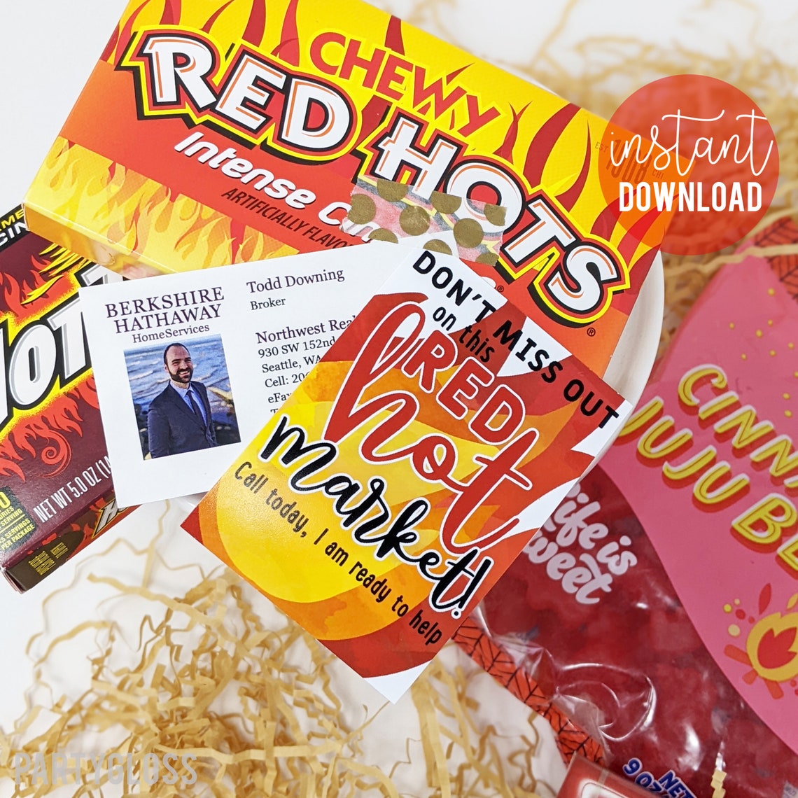 Red Hot Market Printable Real Estate Marketing Tag Red Hot - Etsy