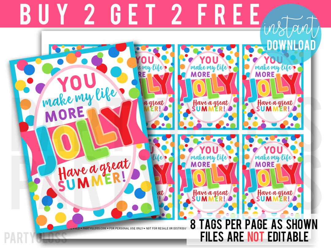 Jolly Candy End of Year Printable Tags, Lollipop Gift Tag Have A Great ...