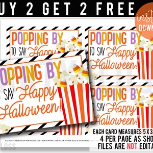 Popping by to Say Happy Halloween Appreciation Popcorn Printable Gift ...