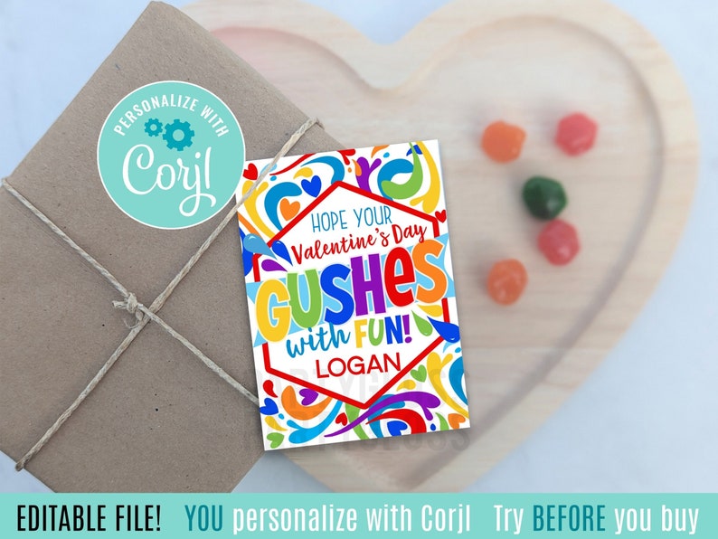 Editable Valentine's Day Printable Tag Fruit Snack - Etsy