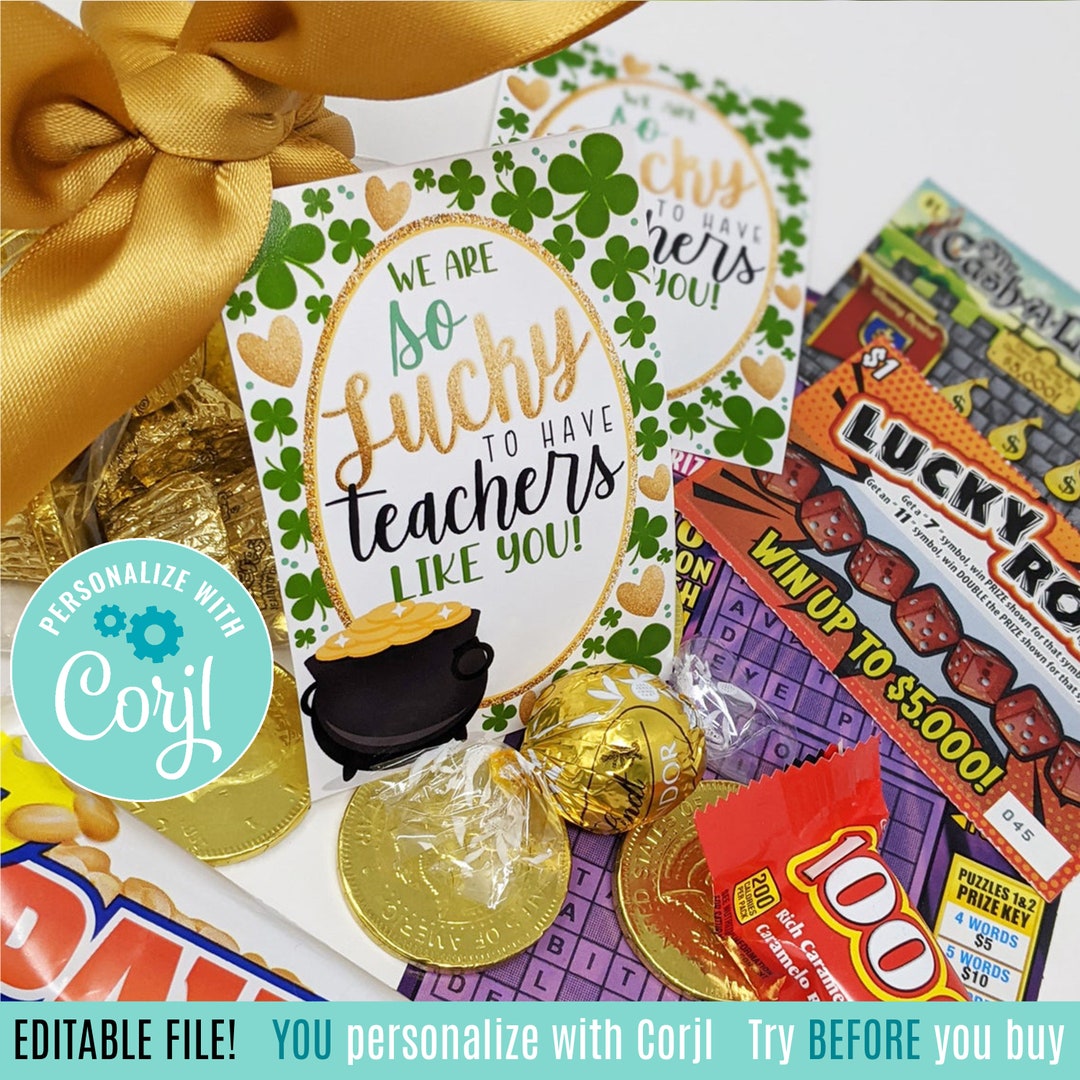Editable Teacher Appreciation St. Patrick's Day Printable Tags, Lucky ...