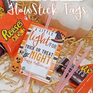 Halloween Glow Stick Printable Tag | Trick or Treat Tag | Candy Tags ...
