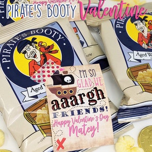 Pirate Valentine's Day Printable Tag Valentine Booty Class Team Friend ...