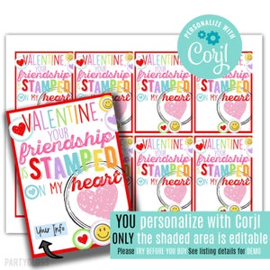 Editable Stamp Valentine's Day Printable, Stamper Valentine Ink Class ...