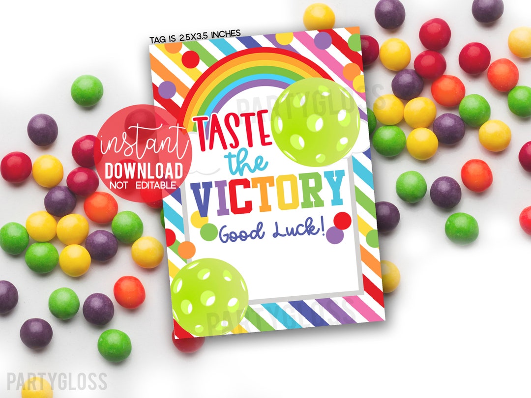 Pickleball Taste the Victory Printable Gift Tags Good Luck Team ...