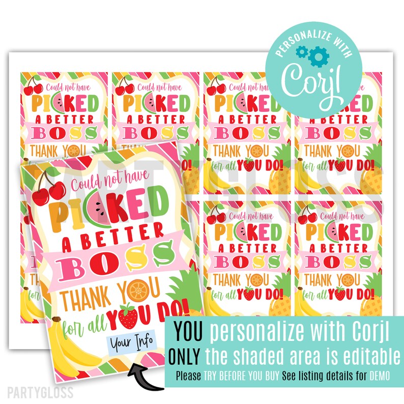 Editable Boss Appreciation Printable Tag Boss Gift Tags - Etsy