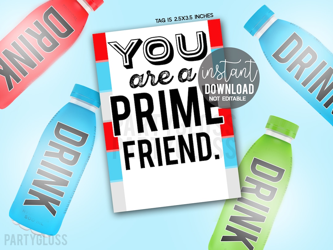 Prime Friend Valentine's Day Printable Tag, Sports Drink Valentine ...