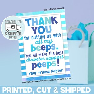 Diabetes Support Appreciation Gift Tags Personalized Printed & Shipped ...