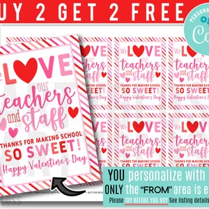 Editable Teachers and Staff Valentine's Day Printable Appreciation Tags ...