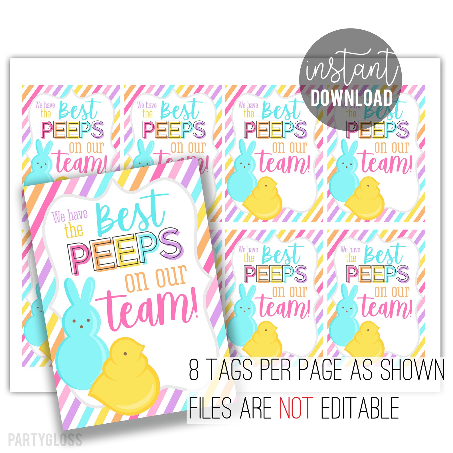 Easter Peeps Printable Tags, Team Appreciation Spring Staff Teammate ...