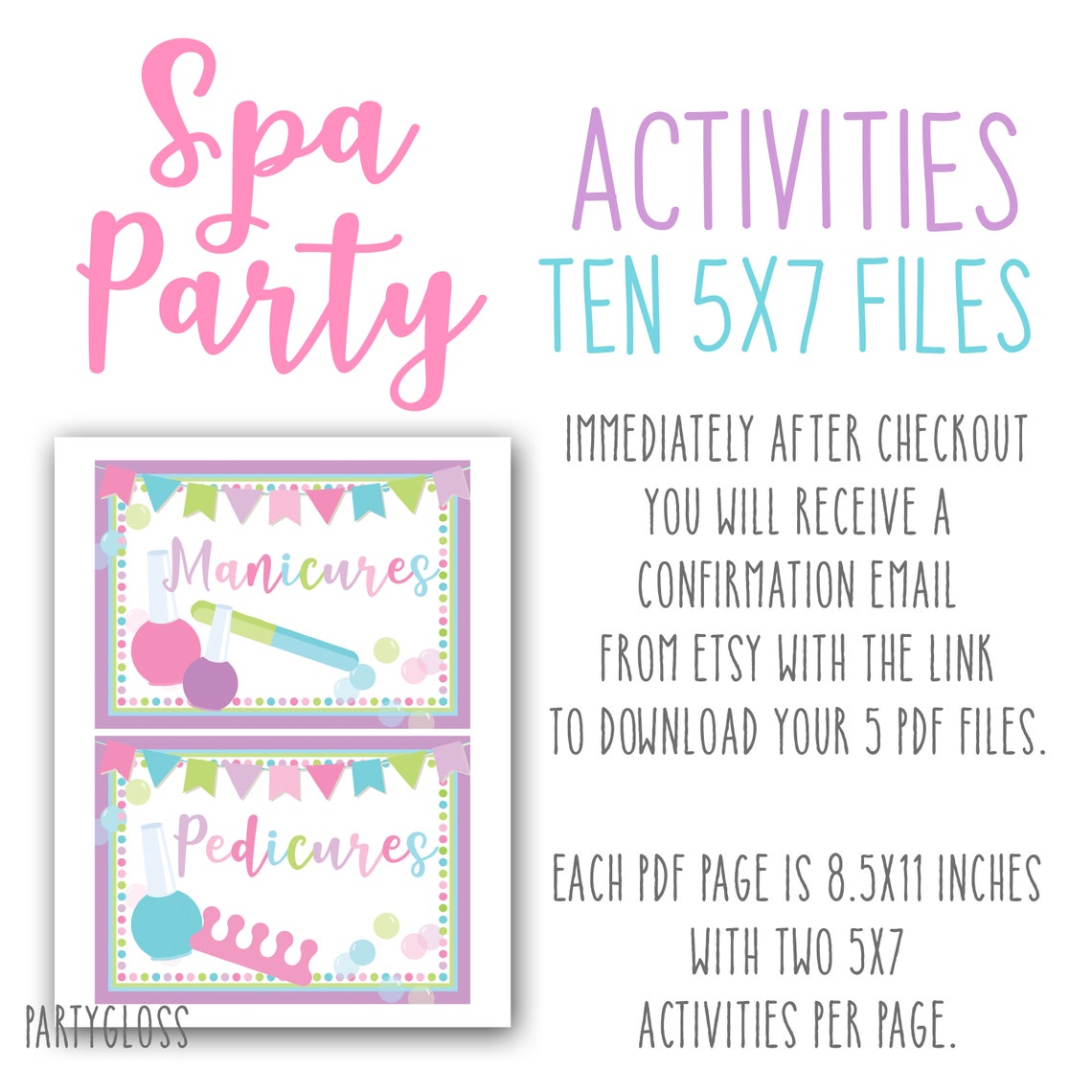 Spa Party Printable Signs Spa Activity Station Signs Spa - Etsy Canada