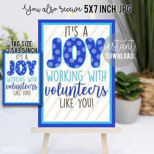 Volunteer Appreciation Printable Gift Tags, Joy Working With Volunteers ...