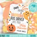 Editable Halloween Bus Driver Appreciation Printable Gift Tags, Bus ...