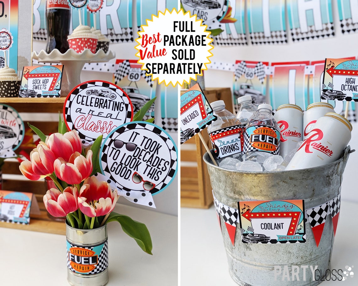 Classic Car Hot Rod Diner Instant Download 8x10 Party Prints | Etsy