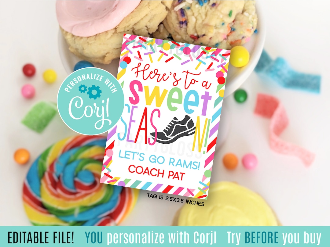 Editable Cross Country Here's to A Sweet Season Printable Gift Tags ...