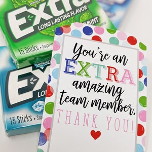 Team Appreciation Printable Gift Tags, You're Extra Amazing Team Member ...