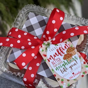 Christmas Muffin Printable Gift Tags, Office Holiday Muffins Tag ...