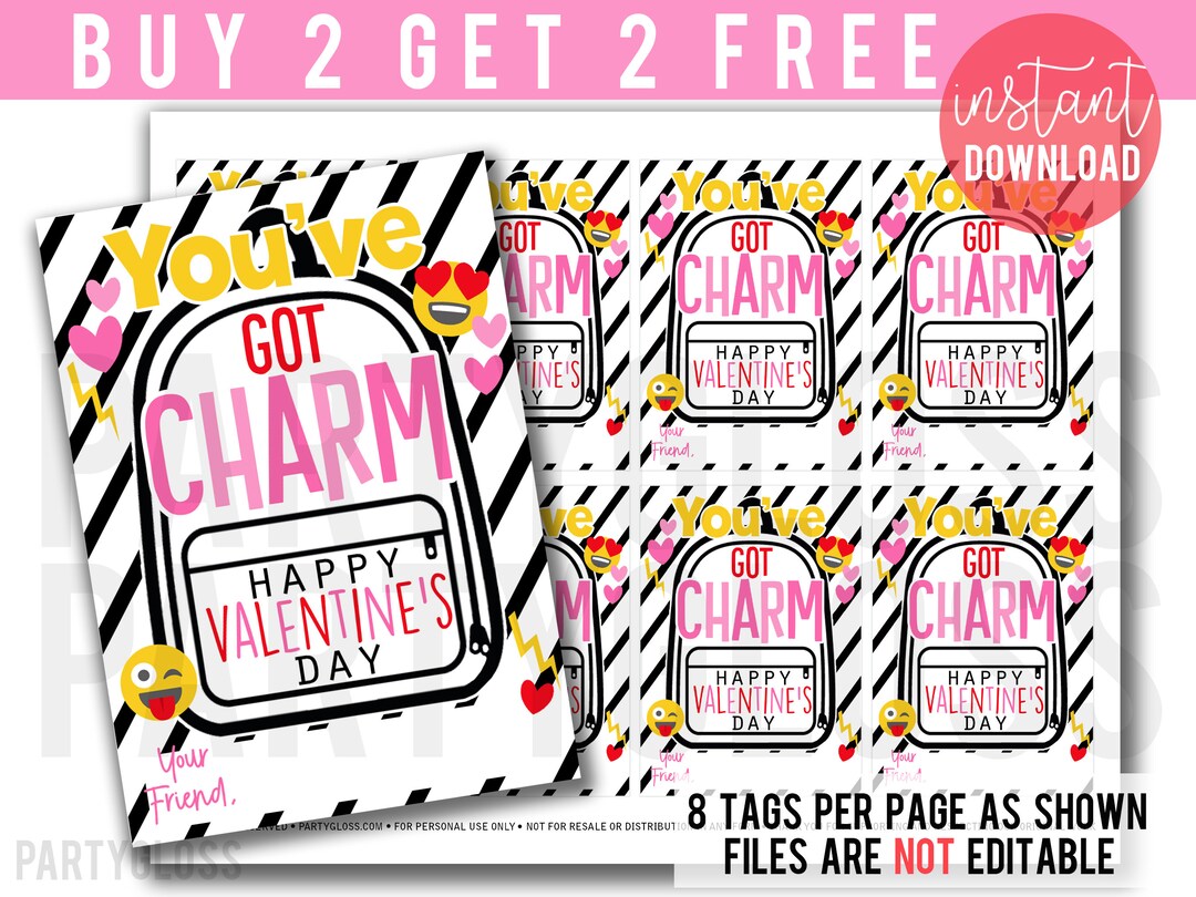 Keychain Charm Valentine's Day Printable Tags, Non-food, You've Got ...