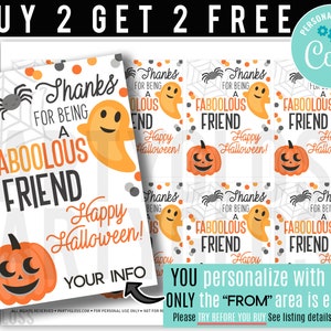 Editable Friend Appreciation Halloween Printable Gift Tags, Friends ...