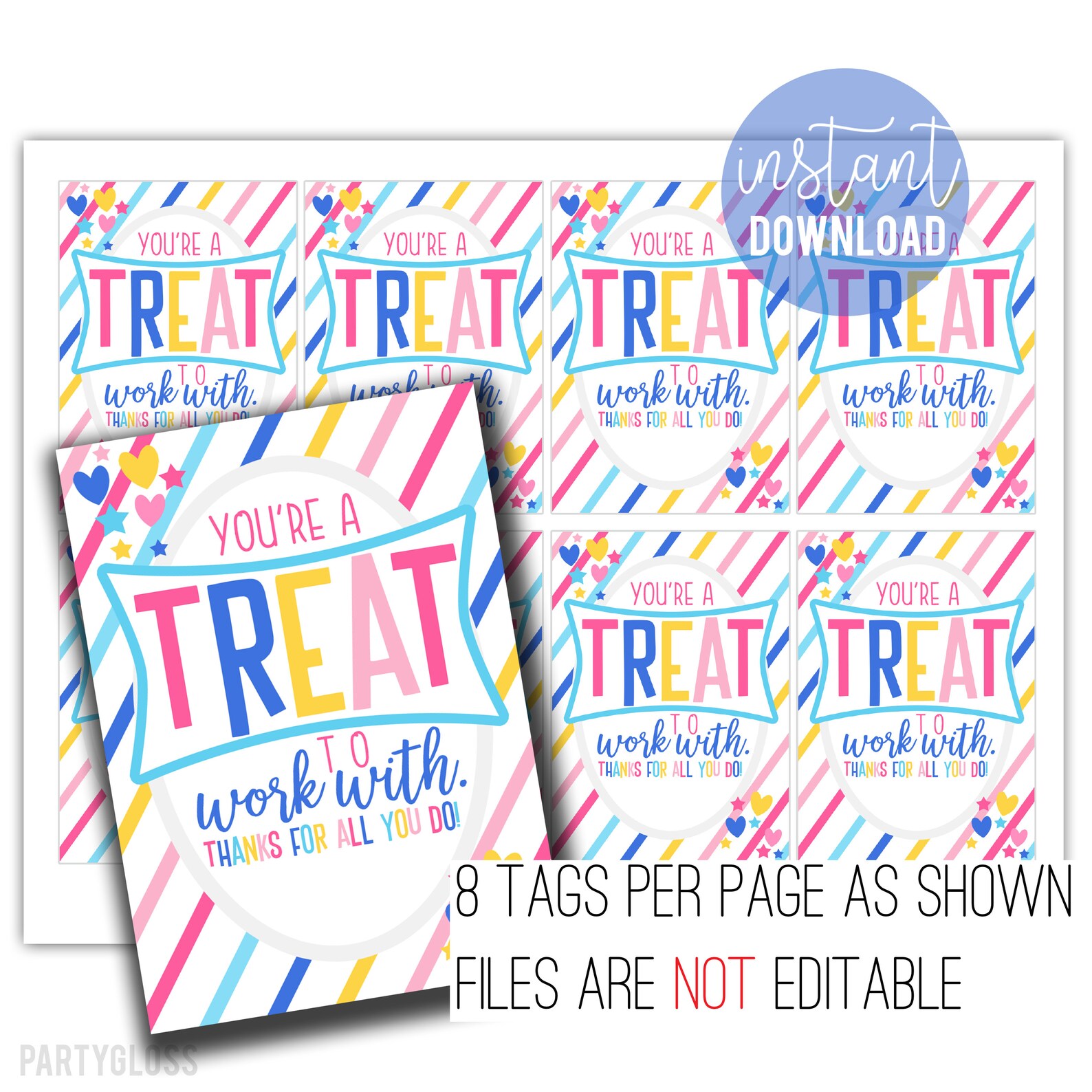 Rice Treat Coworker Appreciation Printable Tags | Employee Gift | Rice ...