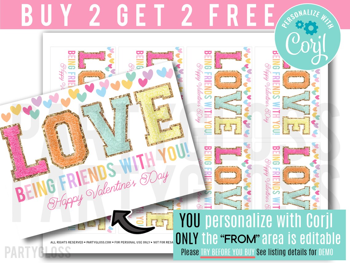 Editable Fuzzy Letter Patch Valentine, Chenille Letters Printable ...