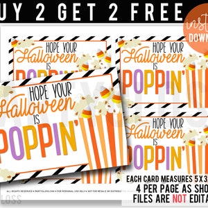 Halloween Popcorn Printable Gift Tags, Microwave Popcorn Card Hope ...