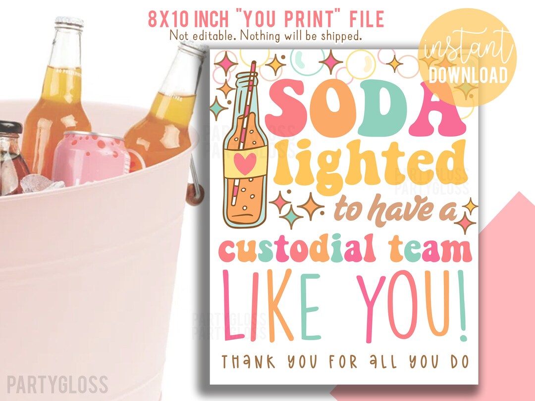 Custodian Appreciation Print, Custodial Lunch Break Room Sign Luncheon ...