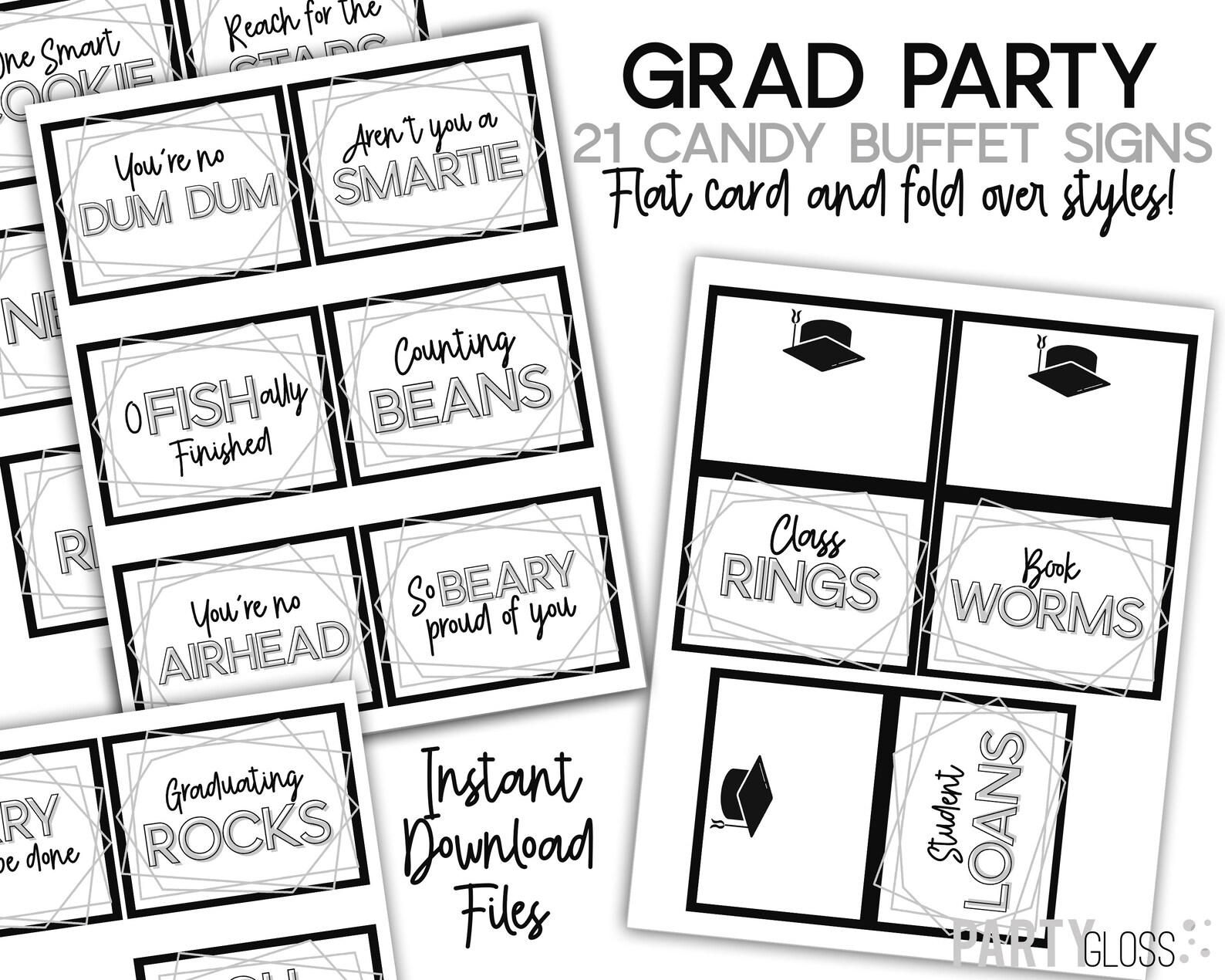 Graduation Candy Buffet Labels Candy Bar Labels Black - Etsy