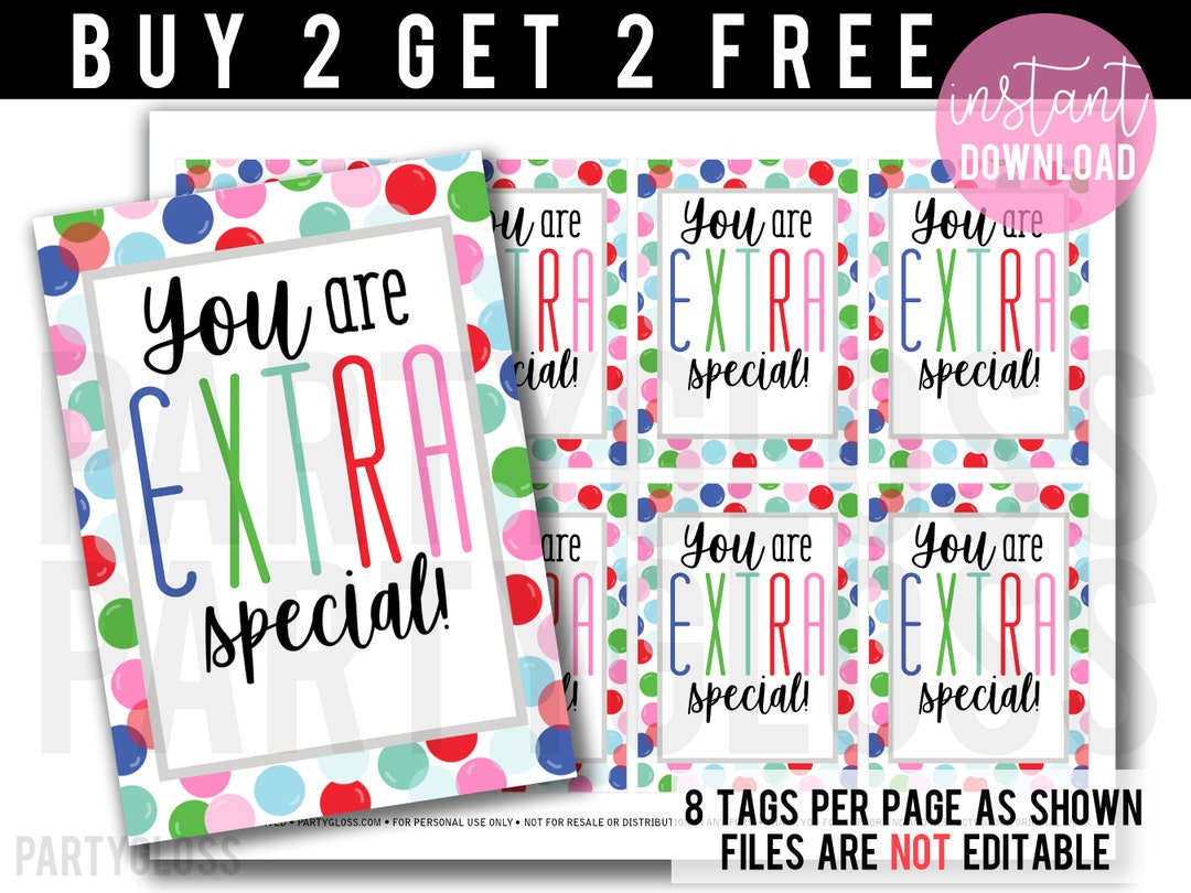 Extra Appreciation Printable Tags Bubble Gum Tag Special Staff Team ...