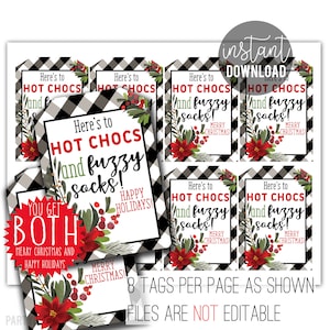 Hot Chocolate Christmas Gift Printable Tags, Holiday Teacher Tag Hot ...