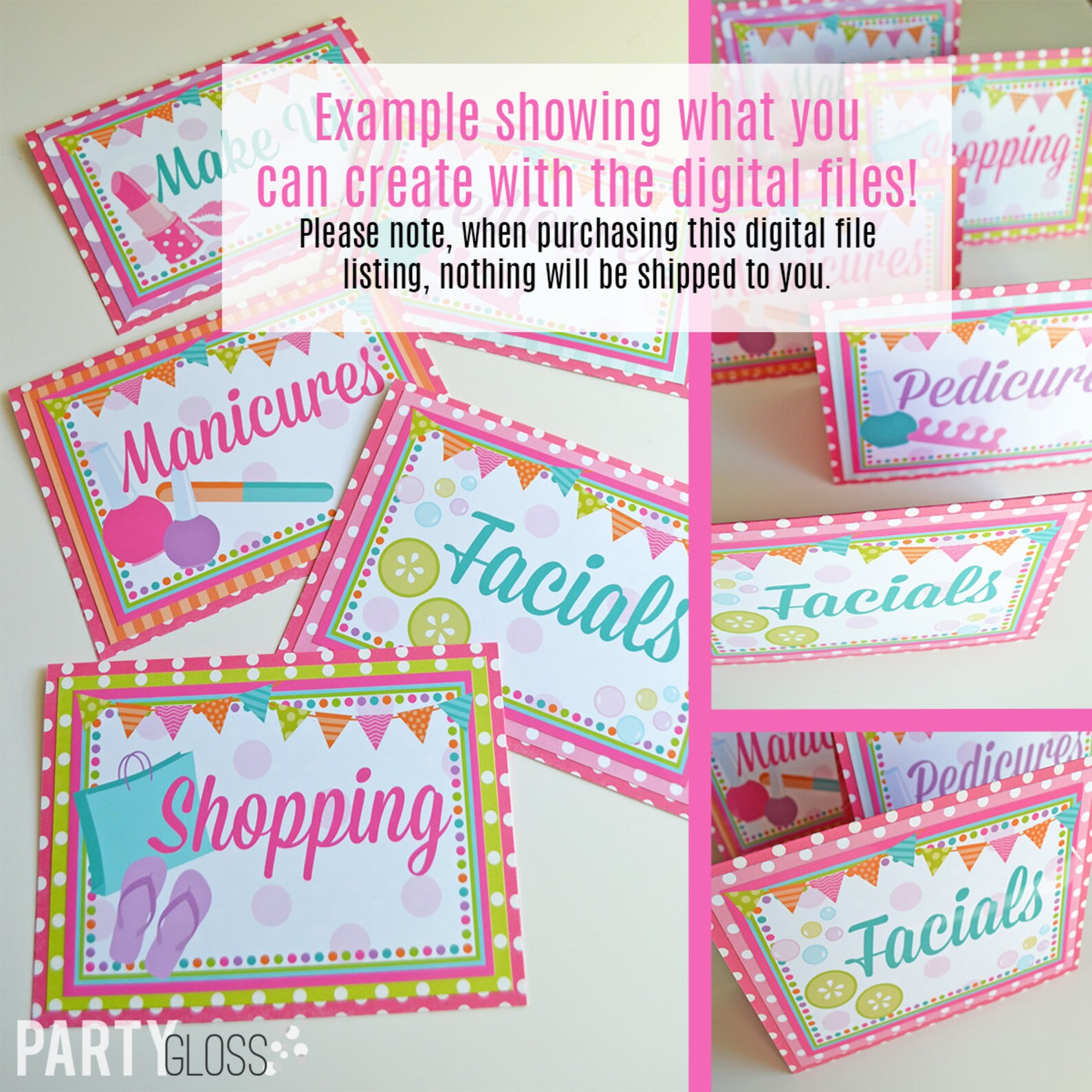 Spa Party Printable Signs Spa Activity Station Signs Spa Birthday Spa ...