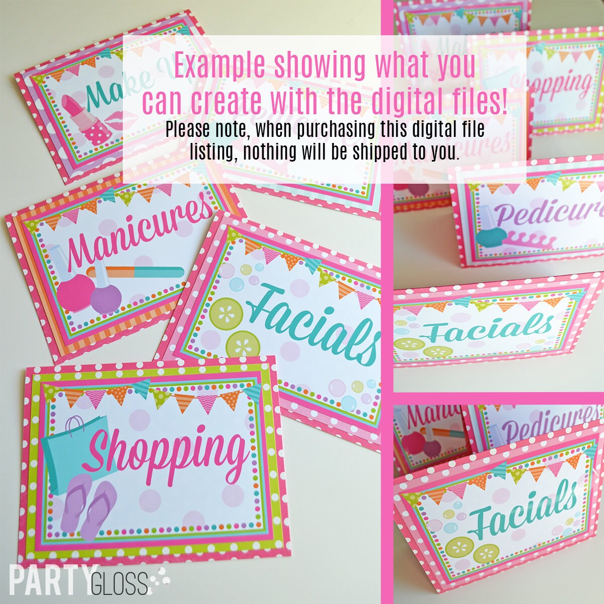 Spa Party Printable Signs | Spa Activity Station Signs | Spa Birthday ...