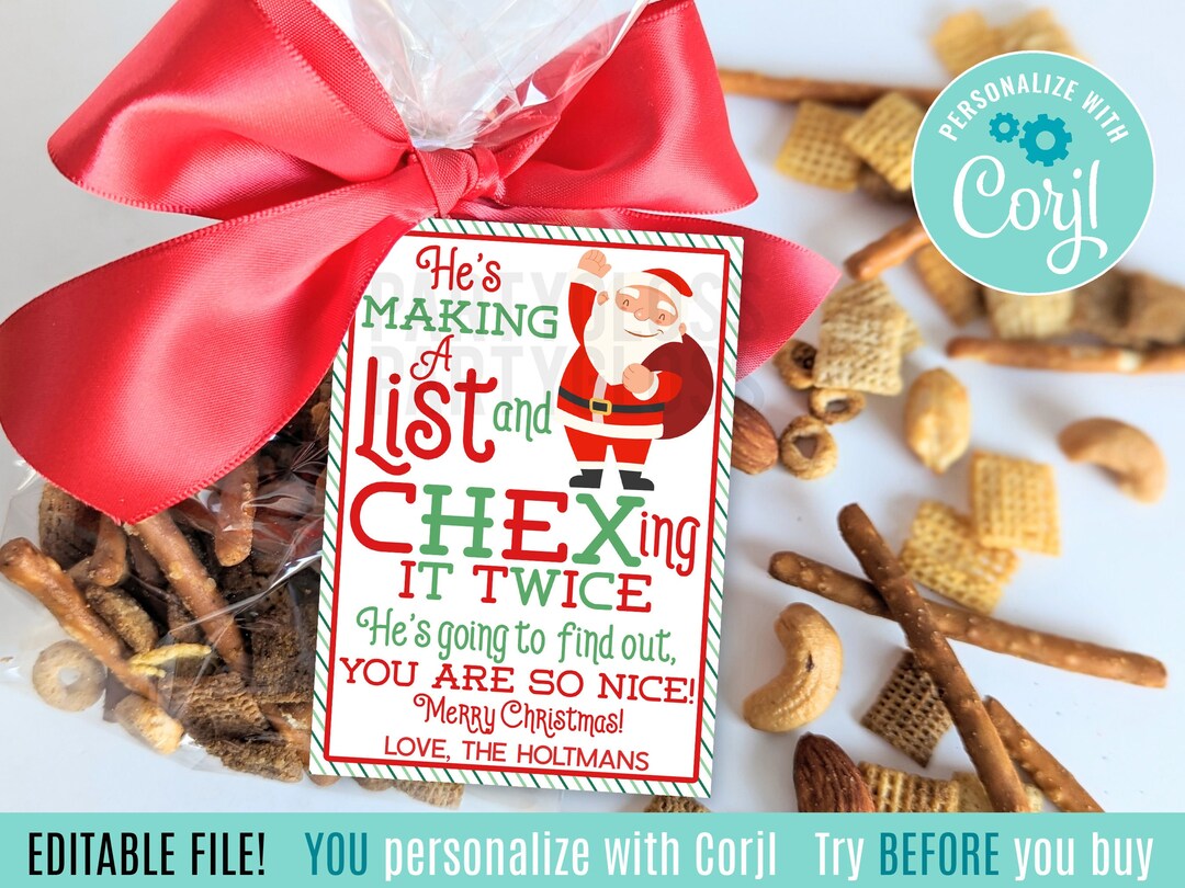 Editable Christmas Santa Making A List Checking It Twice Appreciation ...