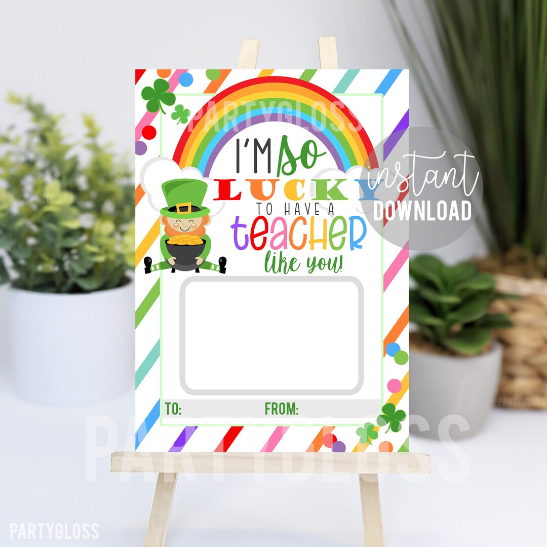 St. Patrick's Day Teacher Appreciation Printable Gift Card Holder ...