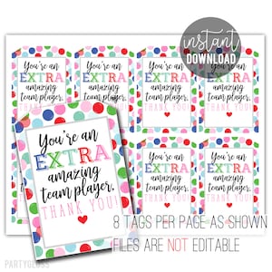 Team Appreciation Printable Tag | Gum Tags | Extra Tags | Extra Amazing ...