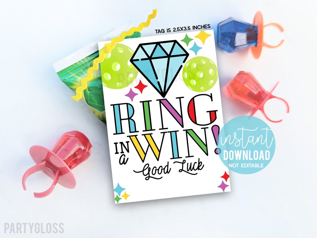 Pickleball Ring in A Win Printable Gift Tags Good Luck Team Tournament ...