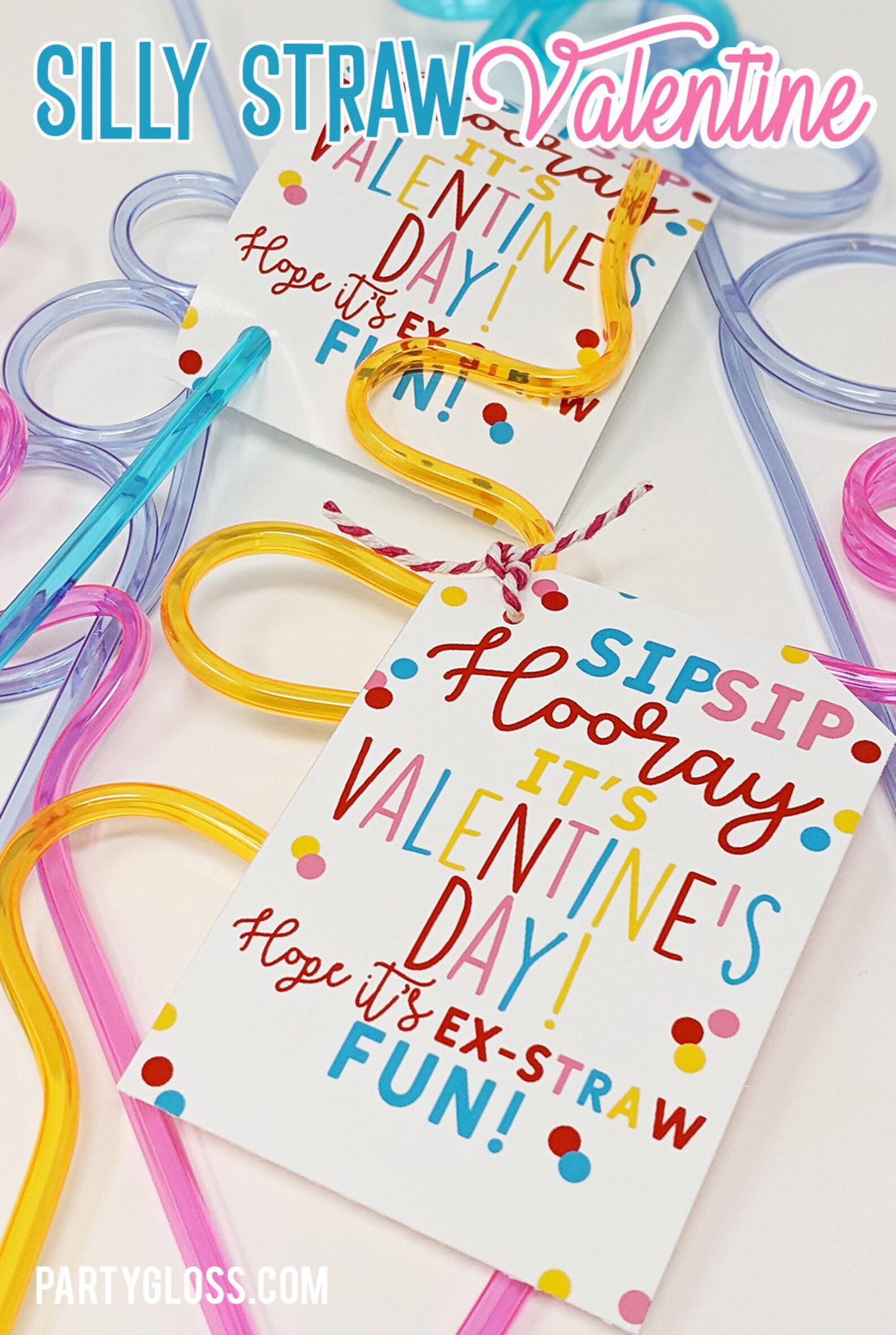 Straw Valentine's Day Printable Crazy Straw Valentine Class Classmate ...