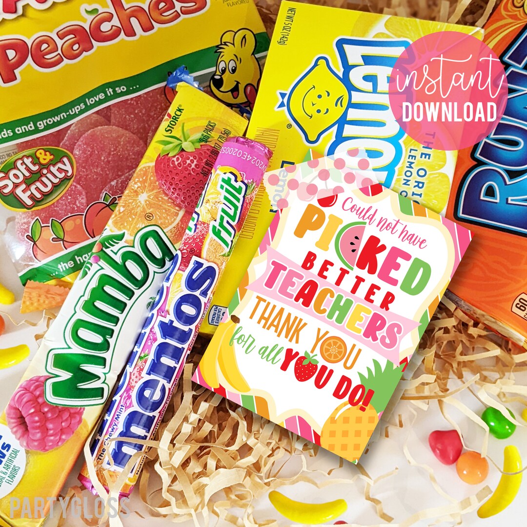 Teacher Appreciation Printable Tag | Picked Better Teacher | Fruit Gift ...