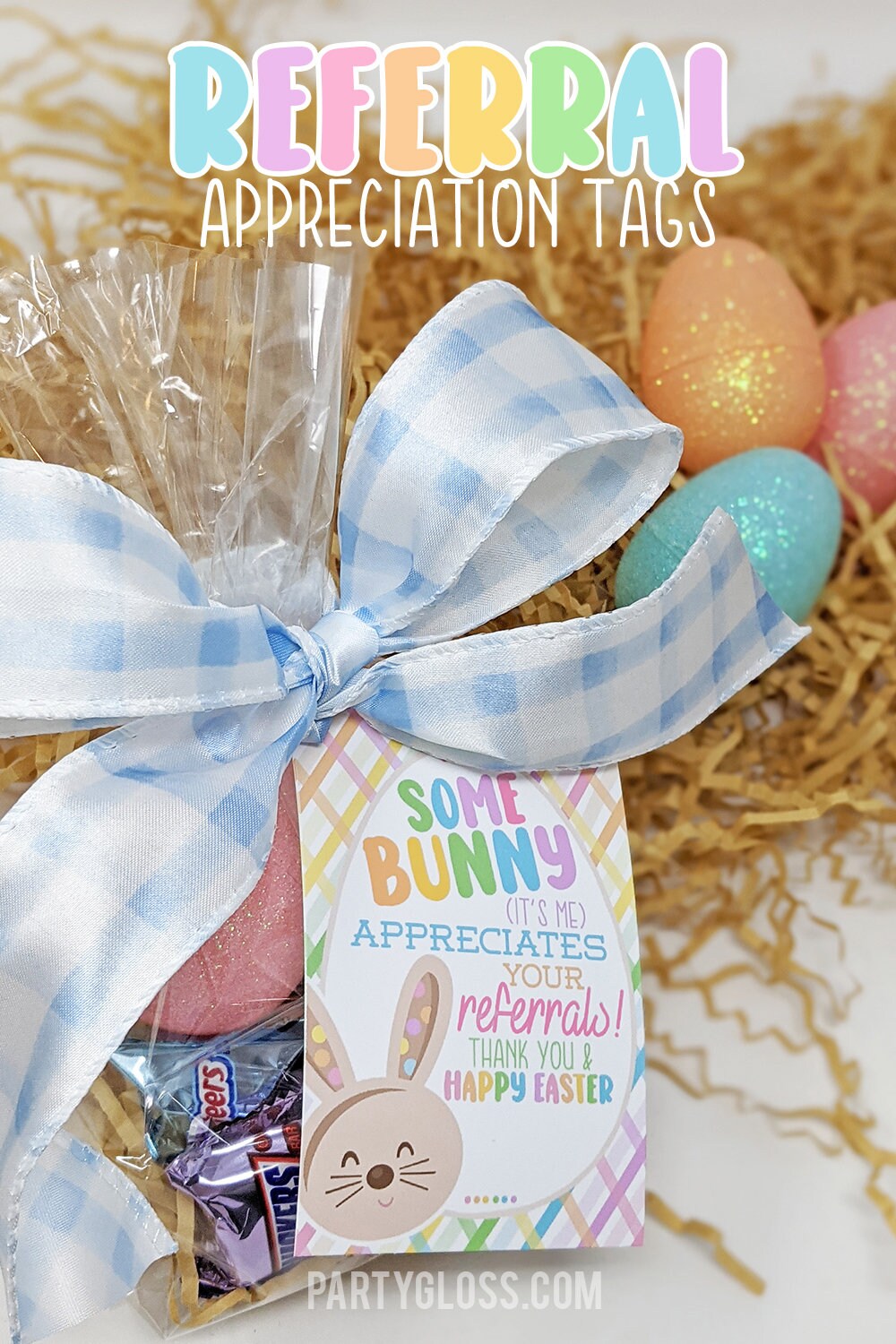 Referral Appreciation Bunny Printable Tags, Easter Spring Tag Client ...