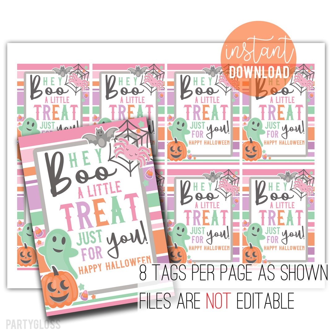 Halloween Printable Treat Gift Tags Pastel Halloween Candy Tag Teacher ...