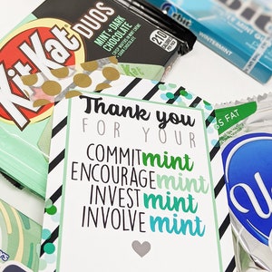 Teacher Appreciation Printable Gift Tags, Thank You Mint Tag Back to ...