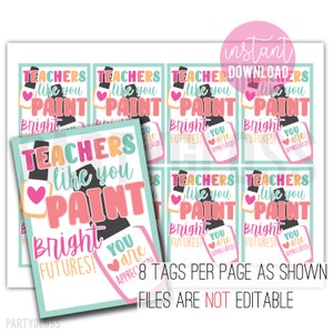 Teacher Appreciation Printable Tag | Nail Polish Tag | Painting Bright ...